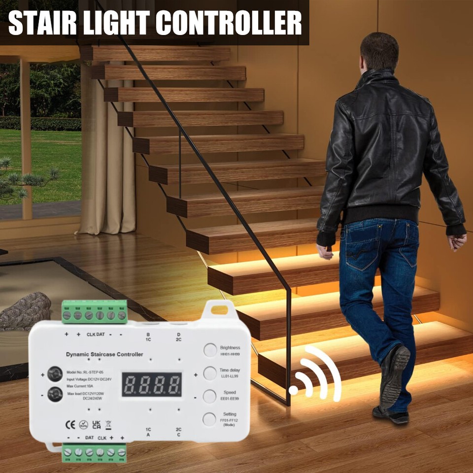 Intelligent Motion Induction Stair Light Smart Controller 16 20 Steps ...