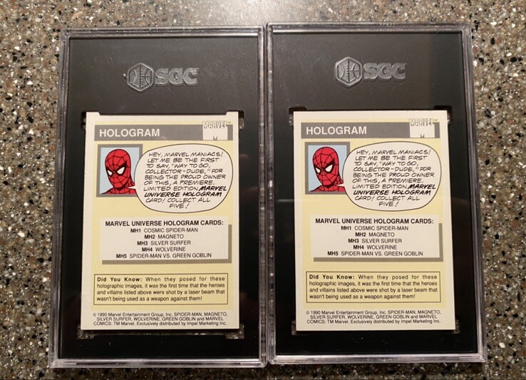 1990 Marvel Universe Series 1 Spider-man Complete Hologram Insert Set ...