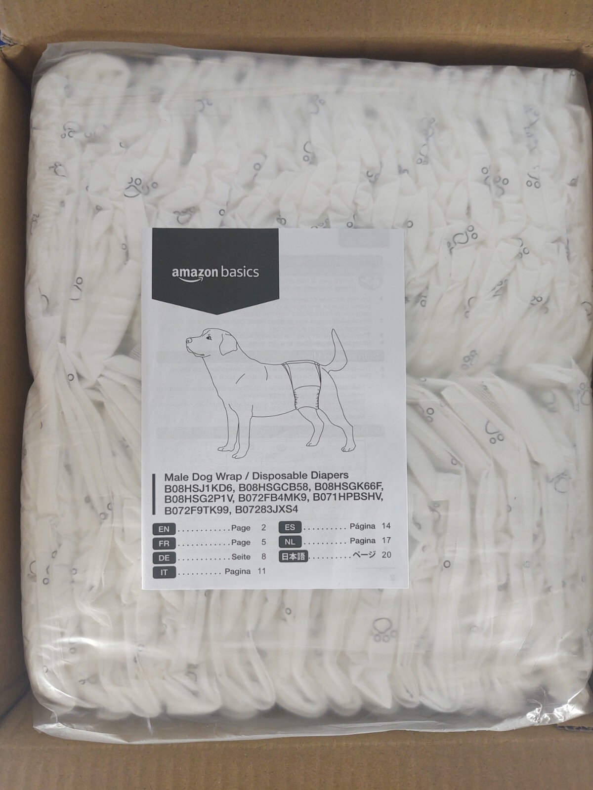 Amazon Basics Male Dog Wrap, Disposable Diapers - Pack of 30 Medium ...