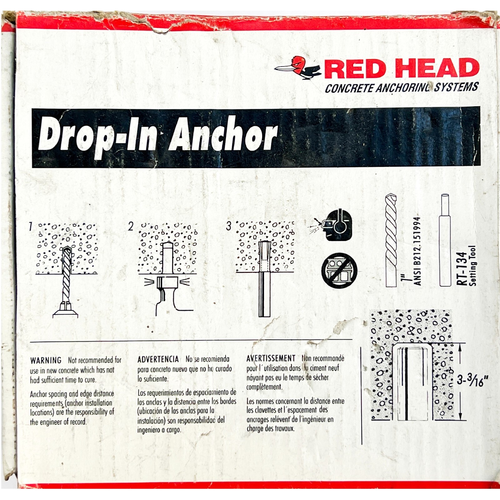 RM-34, 25 Pcs. 3/4''-10, 1'' Dia. Bolt TW Red Head Concrete Anchors | eBay
