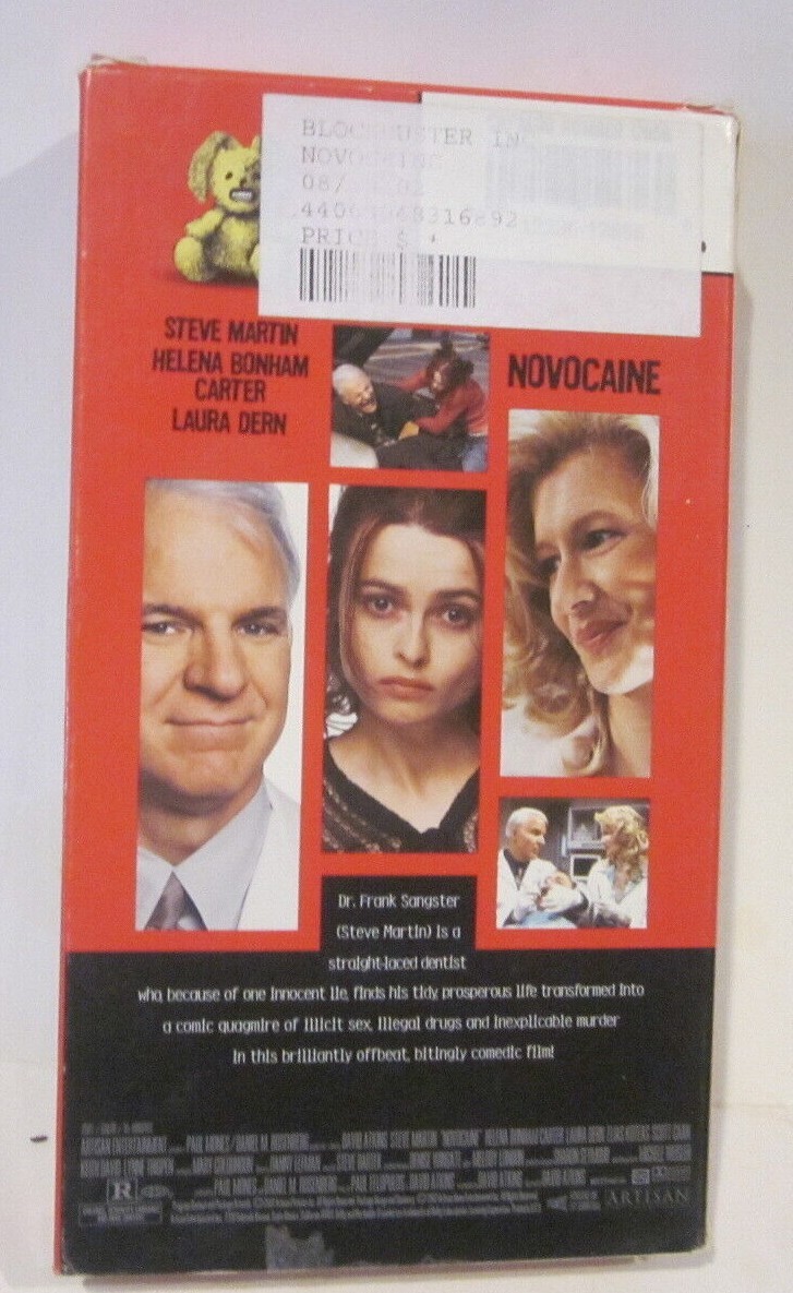 Novocaine (VHS 2002) Steve Martin Helena Bonham Carter Laura Dern Ex ...