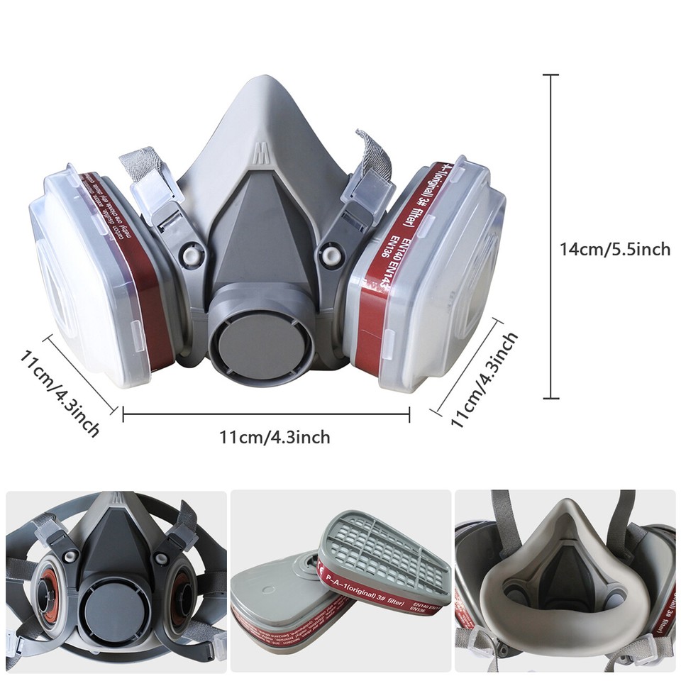 Reusable Half Face Mask Respirator for Painting Spray Welding Sanding ...