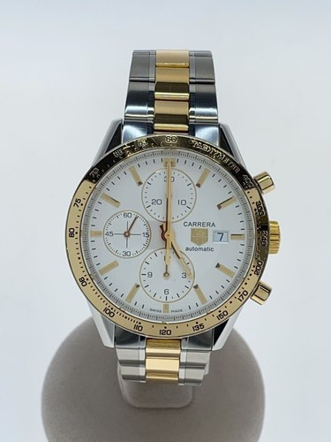 TAG Heuer Carrera Overhaul White Silver Gold Sapphire Automatic Mens ...