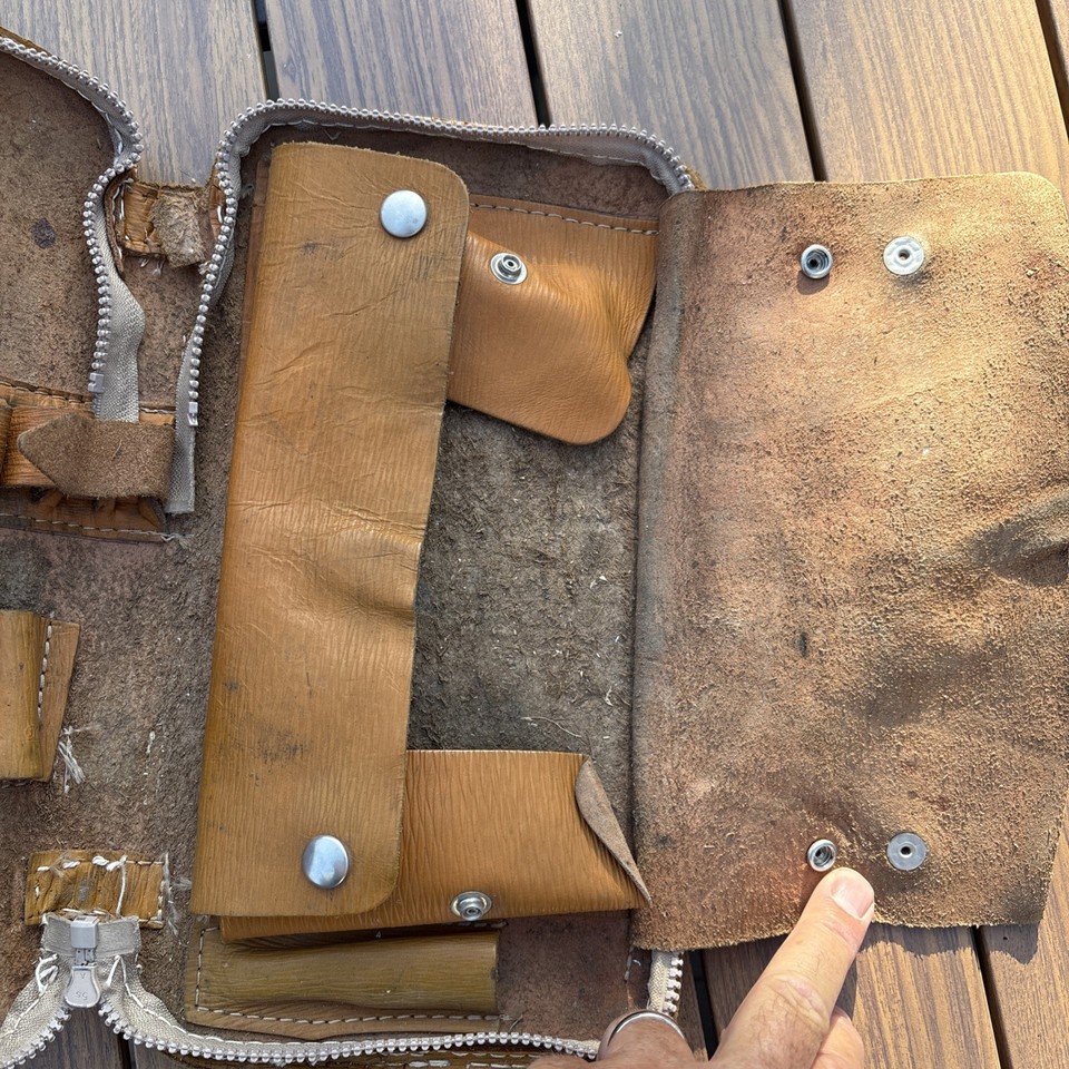 VINTAGE GPO BT NO. 3 LEATHER TELEPHONE ENGINEER'S TOOL WALLET CASE BAG ...