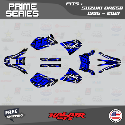 Graphics Kit for Suzuki DR650 (All Years) DR 650 Prime Series- Blue | eBay