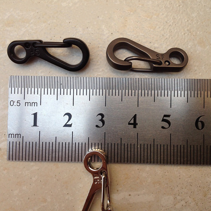 Black, Silver, Grey CARABINER CLIP small key chain SNAP HOOK keyring ...