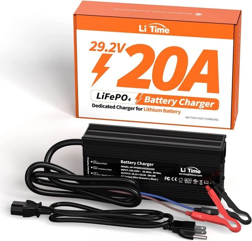 LiTime 29.2V 20A AC-DC Smart Charger for Rechargeable Lithium LiFePO4 ...