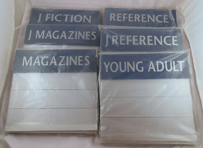 Library Endcap Section Signs Signage Silver/Blue Reference Magazines ...
