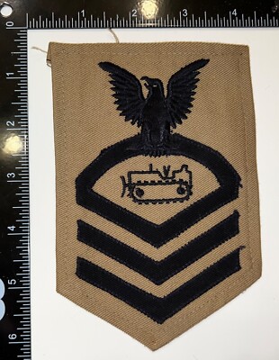 USN US Navy Chief Petty Officer CPO Rate Equipment Operator Khaki Patch ...