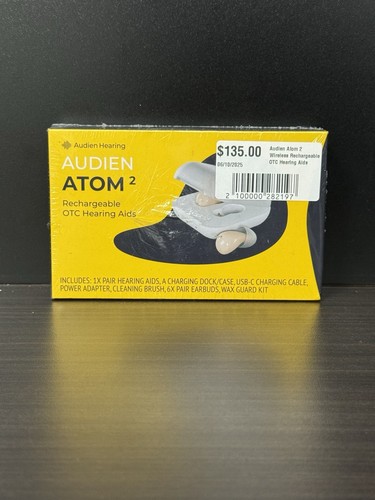 Audien ATOM PRO 2 Wireless Rechargeable OTC Hearing Aids Clarity Sealed ...