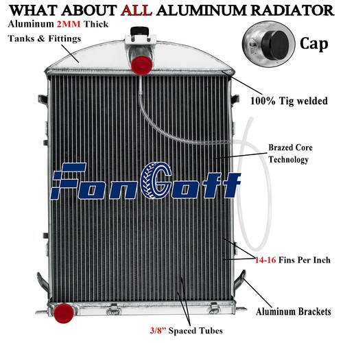 4 Row Radiator For 1930-1931 Ford Model A &AA Sedan 3.3L L4 GAS MT 28 1 ...