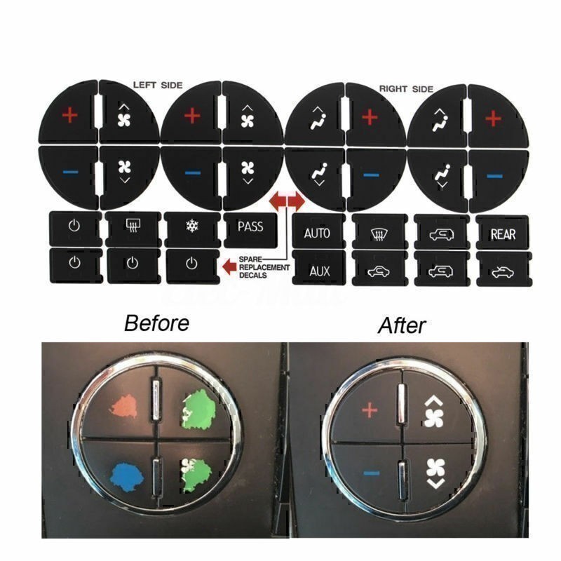 2 sheet AC Control Radio Dash Button Repair Kit Sticker for Chevy GMC ...