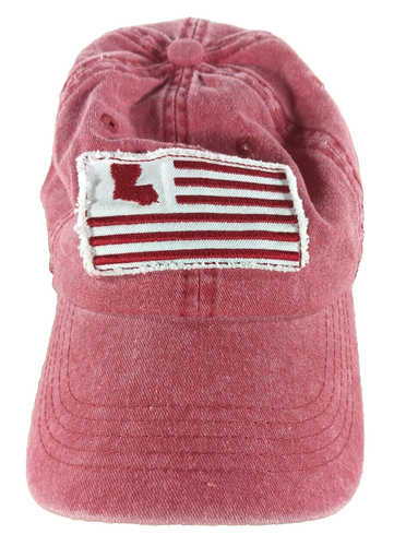 Baseball Cap Louisiana flag Washed Worn Look One Size Fits Most Red by ...