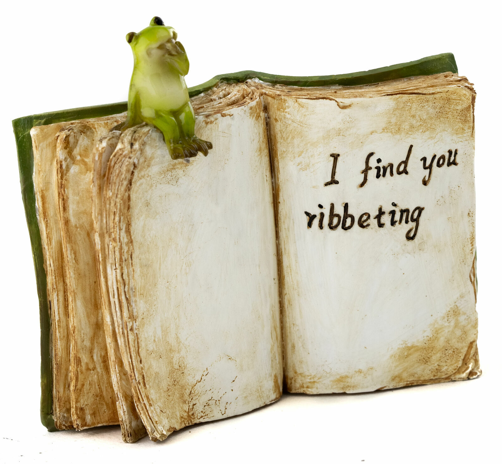 "I Find You Ribbeting" Book with Frog TO 4829 Miniature Fairy Garden | eBay