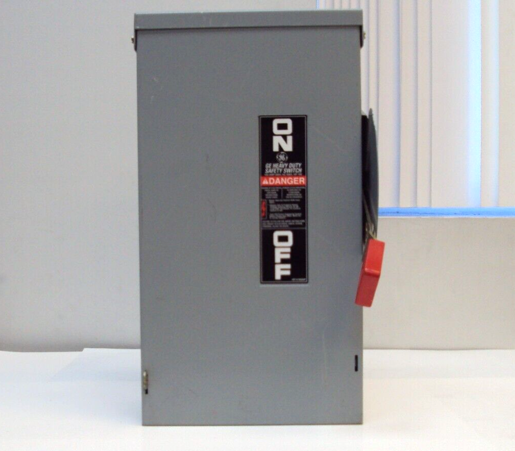 GENERAL ELECTRIC HEAVY DUTY SAFETY SWITCH THN3363R MODEL 10 100A 600VAC ...