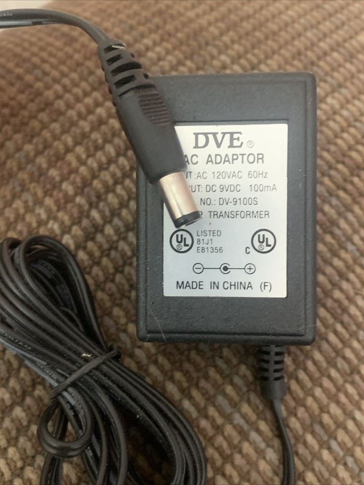 DVE DVE DV-9100S AC Power Supply Adapter Charger Cord Output 9V 100mA ...