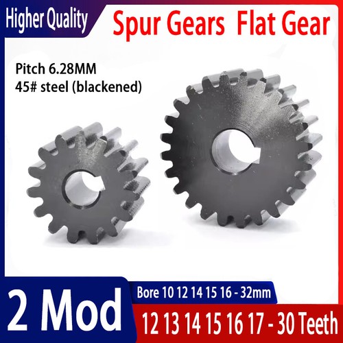 2 Mod Spur Gear 12T to 30T Flat Gear Motor Transmission Gear 45# Steel ...