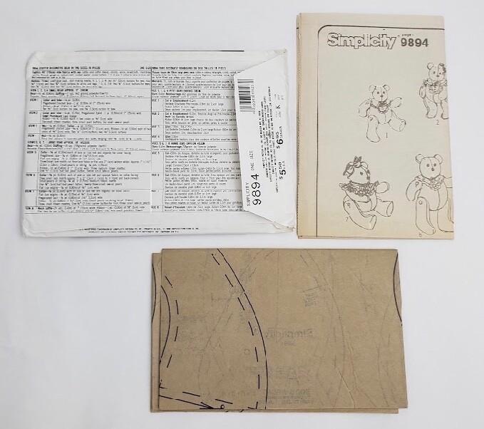 Vintage Simplicity Crafts Pattern 9894 Stuffed Decorative Bears 1990 ...
