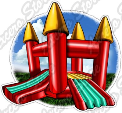 Bounce Castle Birthday Party Jumping Kids Car Bumper Vinyl Sticker ...
