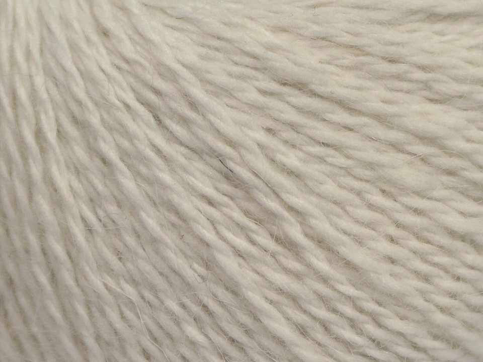 LOT OF 6 Ice ANGORA CASHMERE Yarn #68755 ECRU Luxury Blend Sport Weight ...