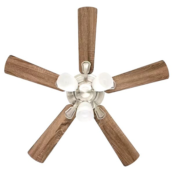Hampton Bay Riley 44 in. Indoor LED Brushed Nickel Ceiling Fan w/ Light ...