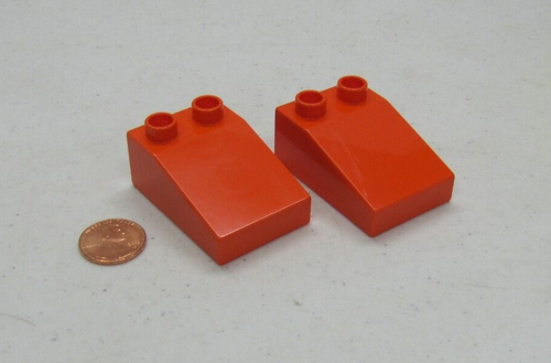 Lego Duplo Block Dark Orange 2X3 22 Degree Slope Ramp Brick 2 Block Lot ...