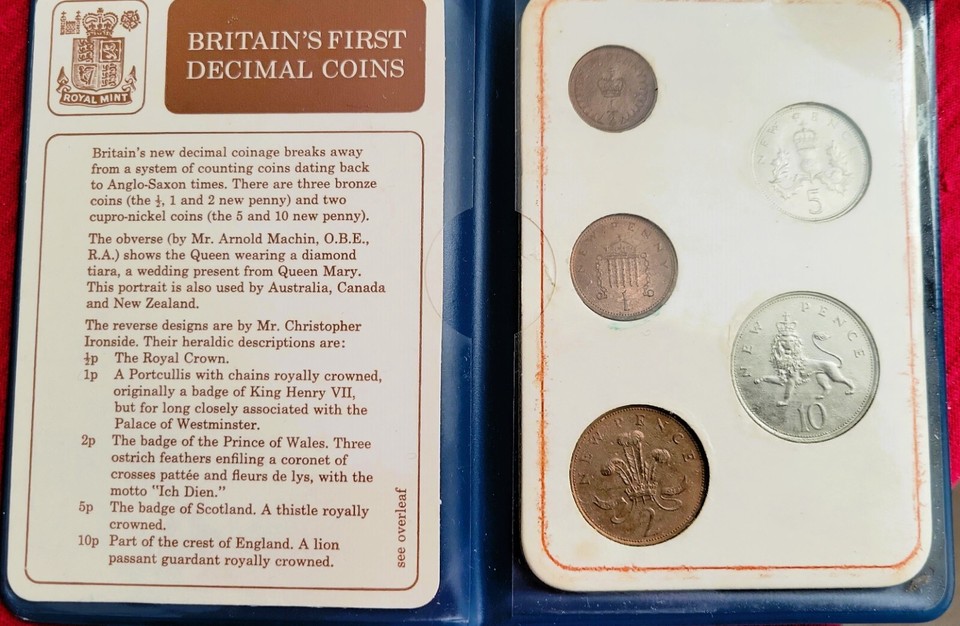 Britain's First Decimal Coin 1968 1971 UNC Decimal day Old Vintage ...