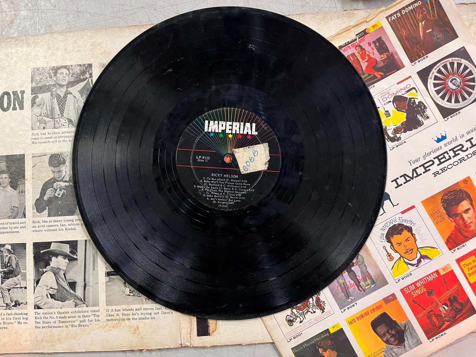 Ricky Nelson - More Songs By Ricky Vinyl LP Record, US 1960 Mono ...