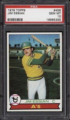 1979 Topps #458 Jim Essian - A's - PSA 10 - 18985355 - Baseball Card | eBay