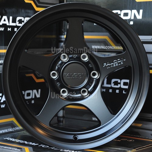 17x9 6x139.7 6x5.5 -12 OFFSET FALCON T2 MATTE BLACK 5 SPOKES TRUCK ...