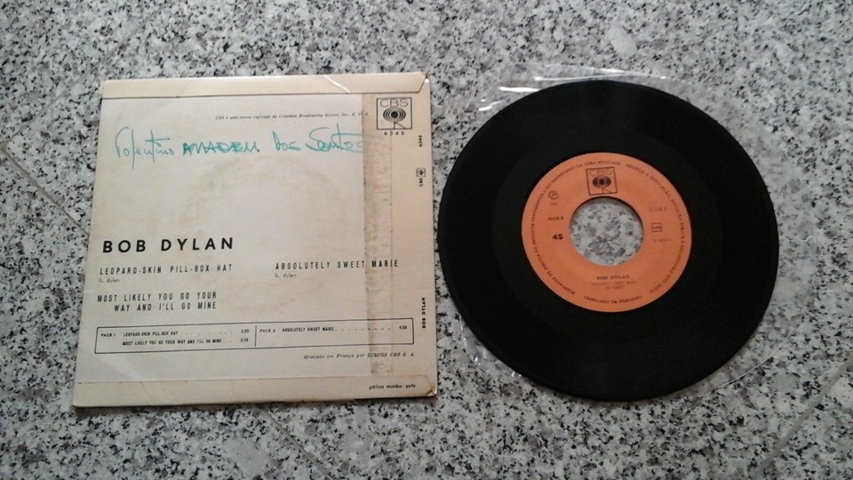 BOB DYLAN Leopard-Skin Pill-Box Hat 7'45 EP 1967 Very Rare PORTUGAL CBS ...