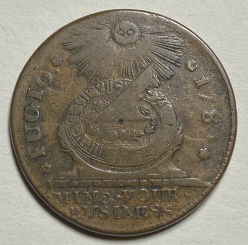 1787 FUGIO CENT Colonial Copper Penny Genuine Great Detail Nice Color ...