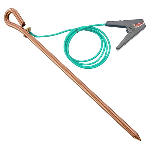 Portable Copper Ground Rod with 4ft Grounding Wire Clip UL Listed | eBay