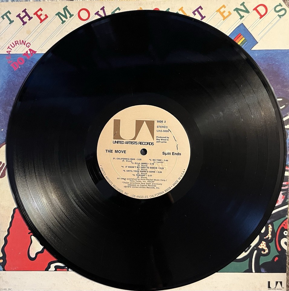 The MOVE -Split Ends LP United Artists Records UAS-5666 Vinyl 1972 Pre ...