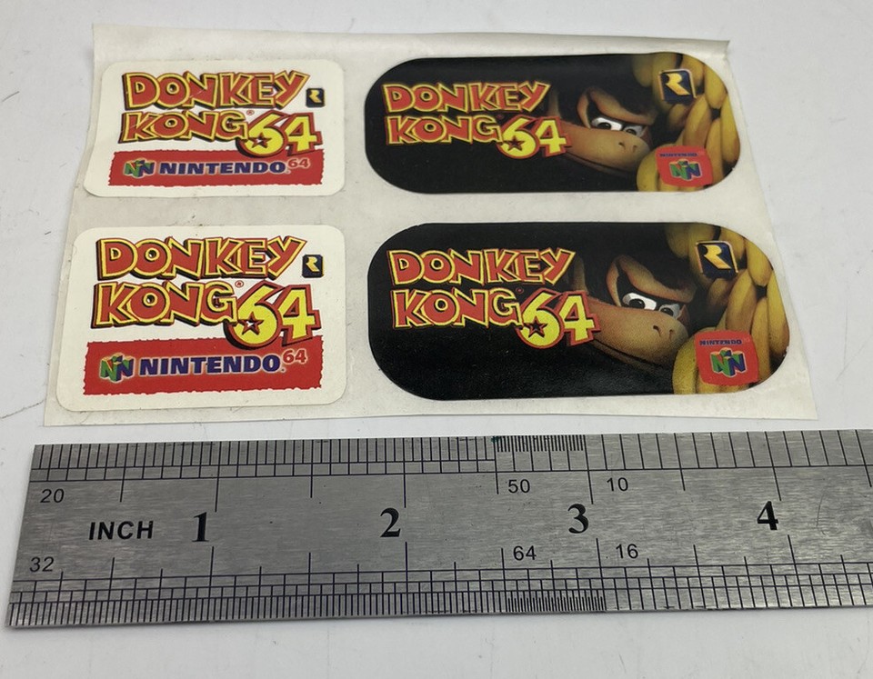 NEW Vintage 1990's Donkey Kong 64 Promo Sticker Set Lot of 4 (Nintendo ...
