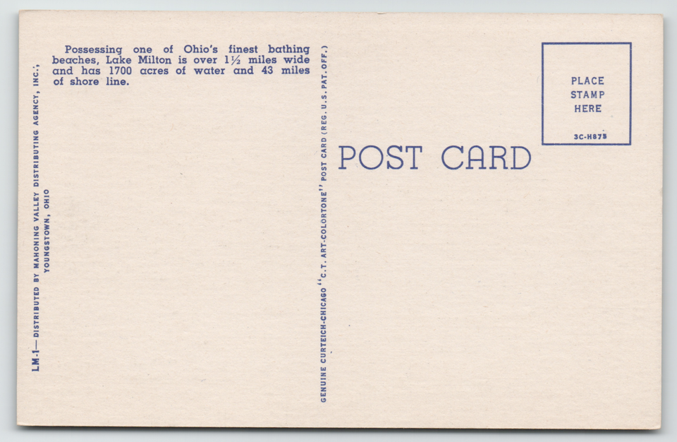 Postcard Bathing Beach at Craig Beach Park in Lake Milton, OH. | eBay