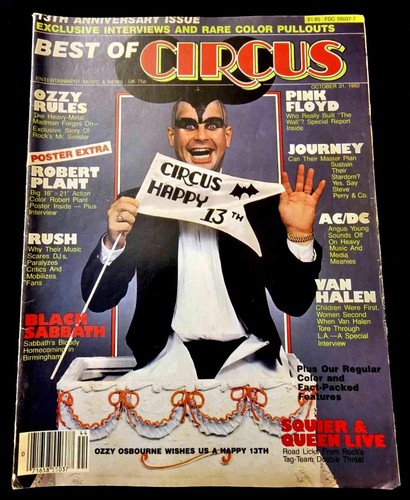 Circus Magazine Oct 31st 1982 Featuring Ozzy, AC/DC, Rush & more (No ...