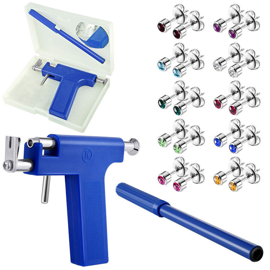 Professional Ear Piercing Kit with Stud Earrings Ear Piercing Gun Tool ...