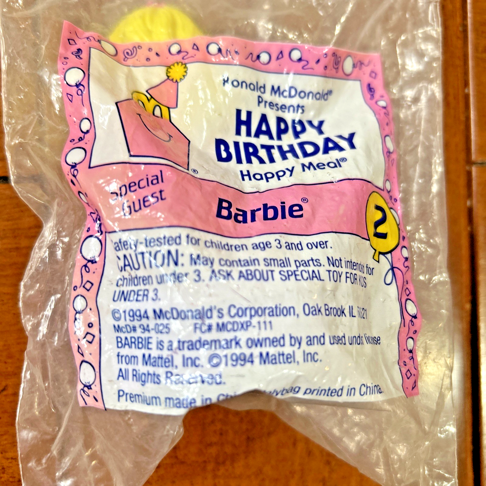 1994 McDonalds Happy Birthday Train Happy Meal Barbie # 2 Toy Sealed | eBay