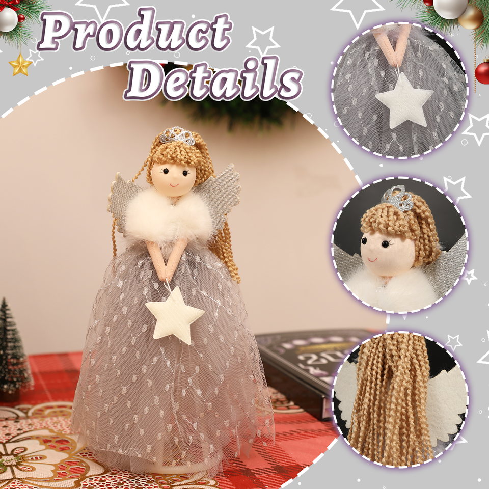 Christmas Angel Doll Tree Top Topper Fairy Tree Xmas Star Topper Table ...