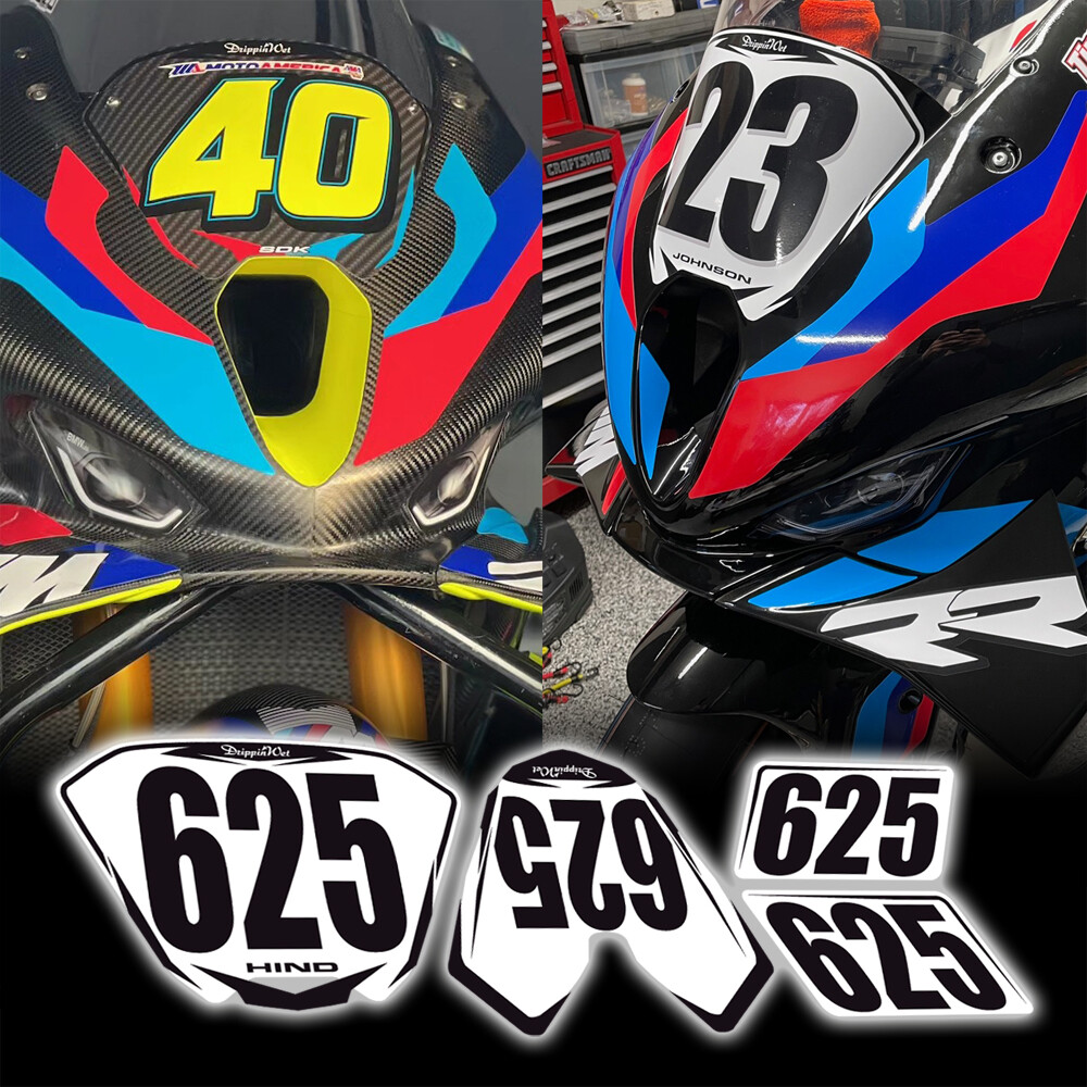 trackday or race numberplate decal sticker set fits a bmw M1000rr 2024 ...