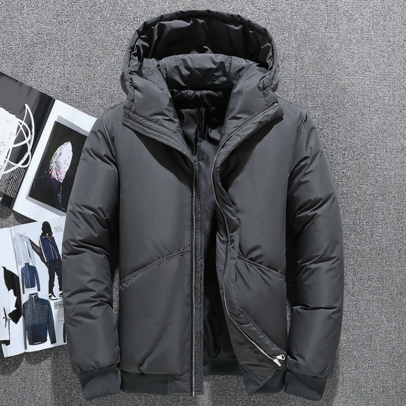 Men Duck Down Jacket Hooded Coat Outwear Puffer Parka Thicken Winter ...