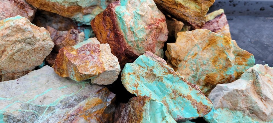 Natural Hard Untreated Tonopah NV Turquoise Royston Ribbon Rough - Half ...