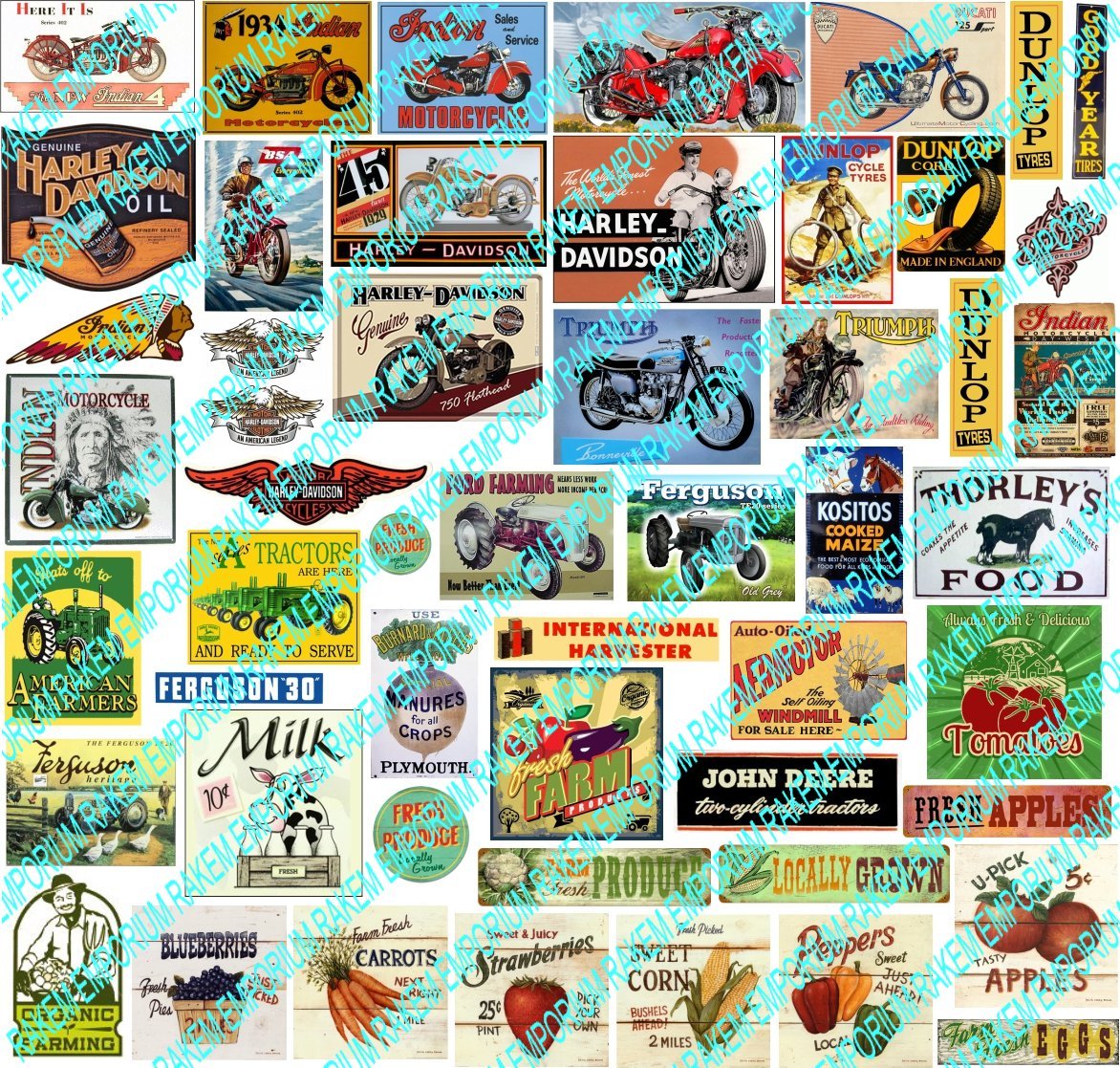 Motorcycle Farm Signs HO Scale Model Railway Details 1 87 - HOBF1 for ...