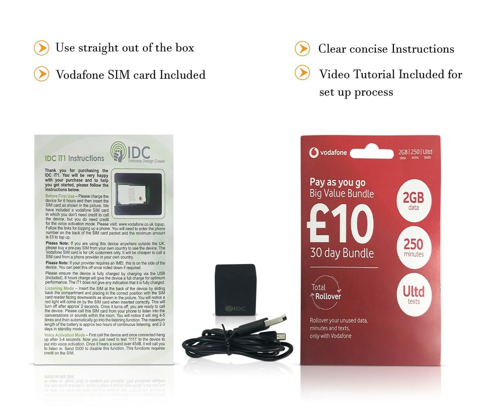 Wireless Live Listening Mini GSM Voice Activated Security surveillance ...