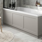 Traditional Bathroom 1700mm Front Bath Panel 18mm MDF Wood Grey Plinth ...