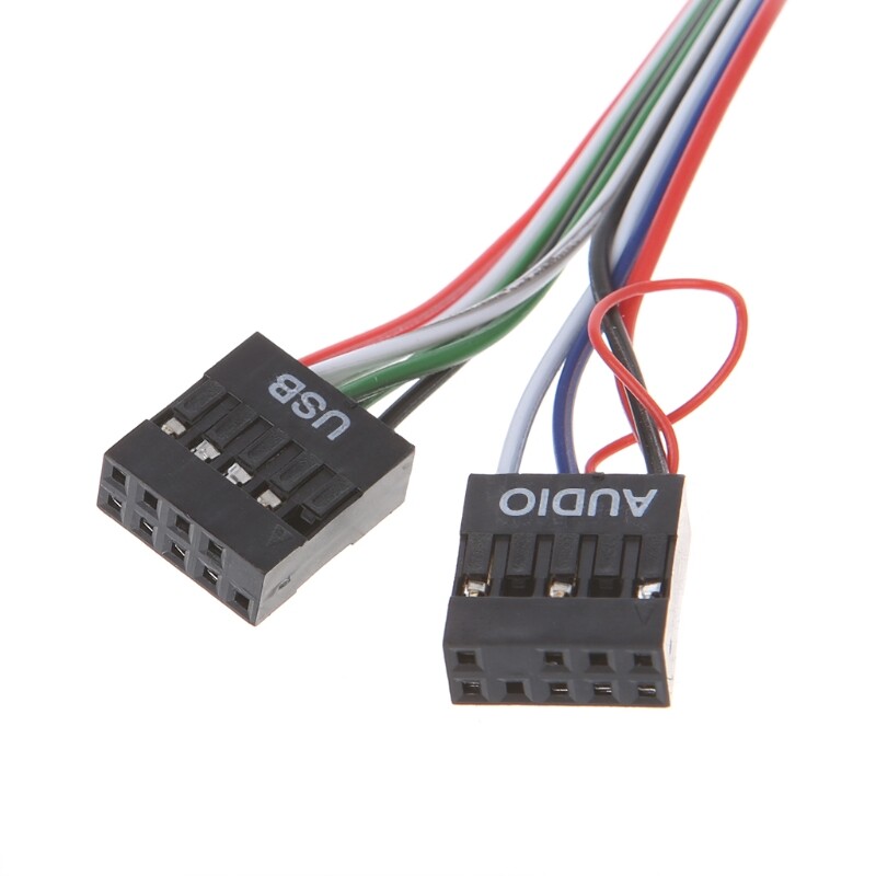 2 USB PC Computer Case 6.8cm Front Panel USB Port Mic Earphone Cables ...