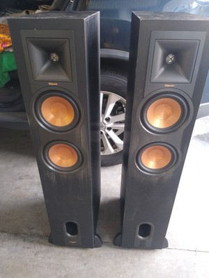Pair Klipsch R-26F Reference Floor Standing Speakers Black For Stereo ...