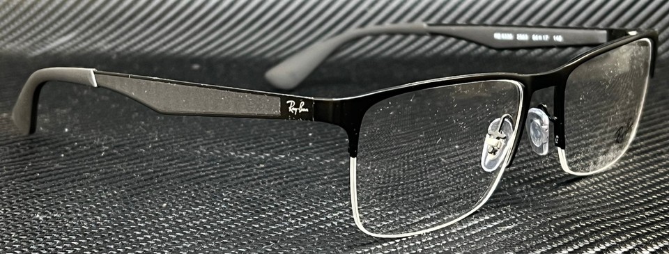 RAY BAN RX6335 2503 Black Rectangle 56 mm Unisex Eyeglasses | eBay