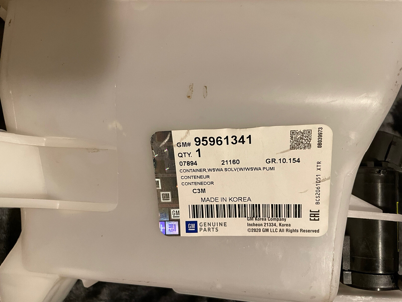 Chevrolet GM OEM Spark Wiper Washer-windshield Fluid-reservoir Tank ...